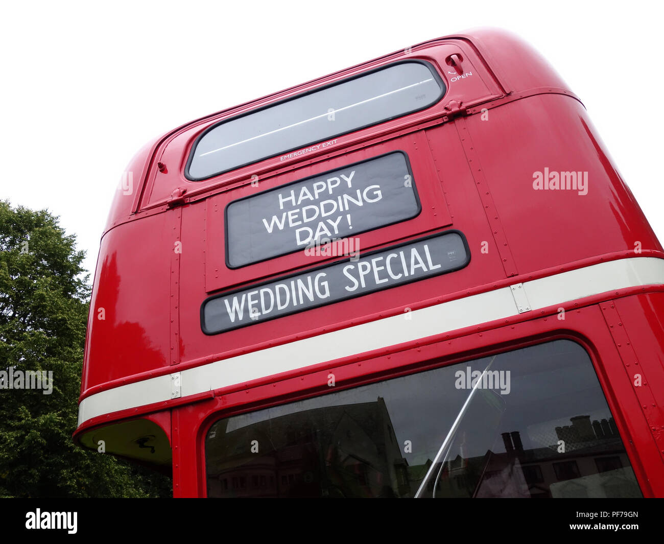 Rear view of upper half of The London Transport Routemaster ‘Long' Bus ...