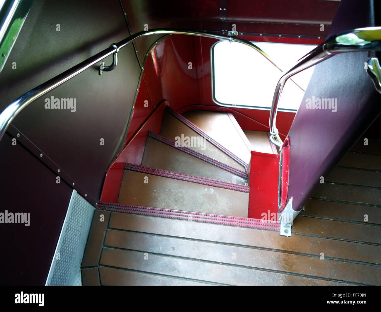 Looking down the rear Stairs on The London Transport Routemaster ‘Long ...
