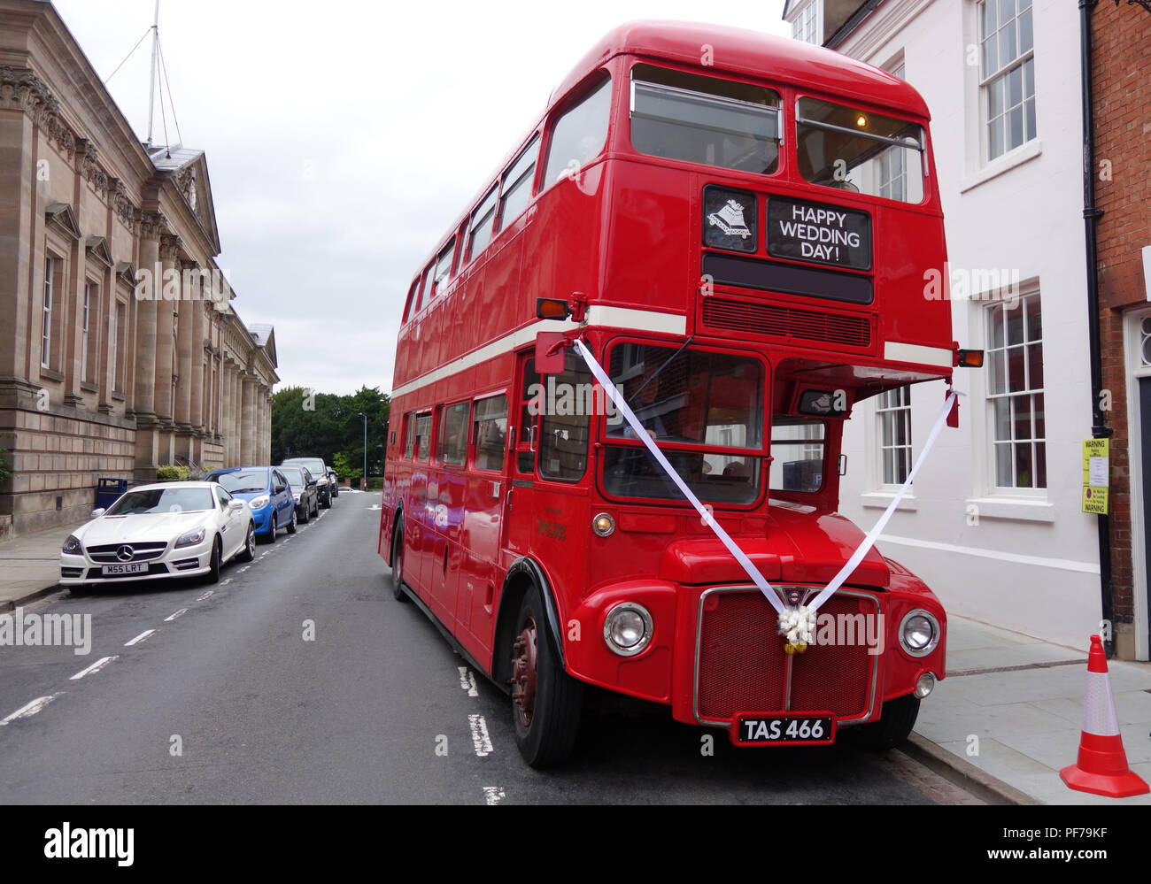 Full on view of the London Routemaster Red Bus Stock Photo - Alamy