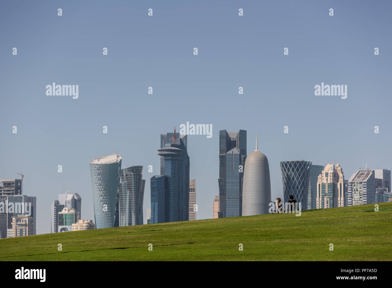 Doha, Qatar - Jan 8th 2018 - A young couple enjoy the view of the ...