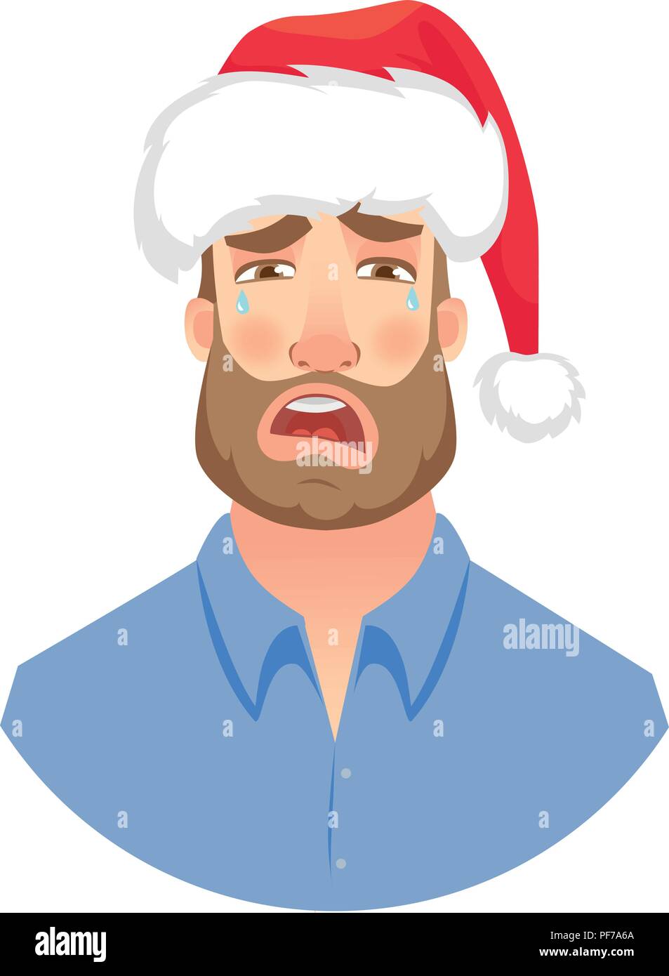 Crying man face in Stock Vector Images - Alamy