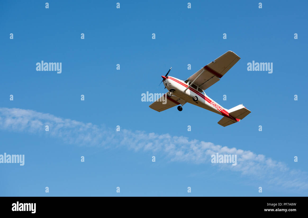 small plane flying on air show Stock Photo - Alamy