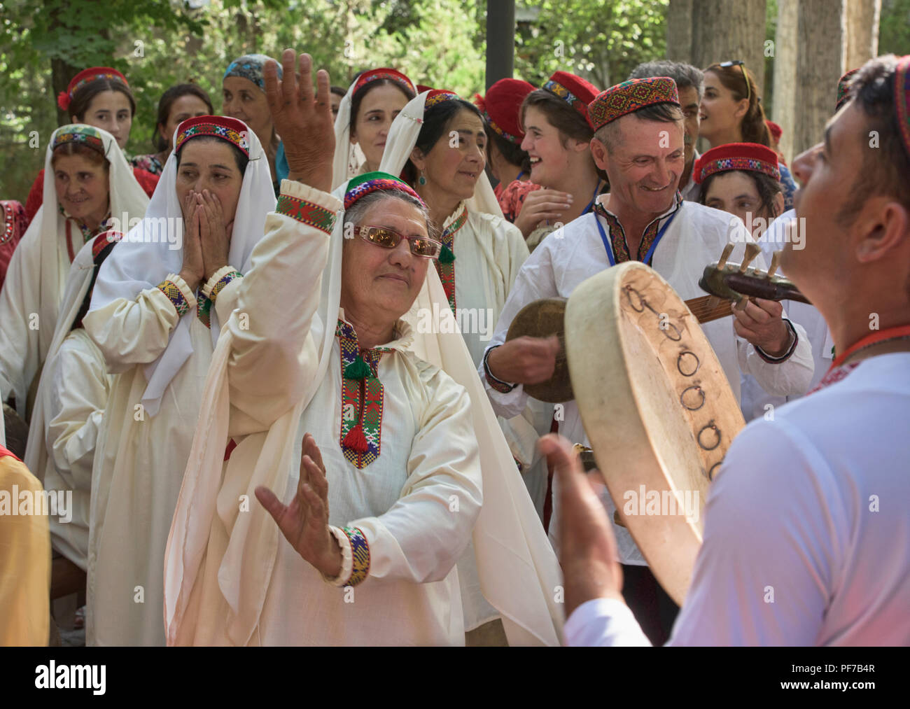 Pamiri women dancing at the 'Roof of the World' festival in Khorog ...