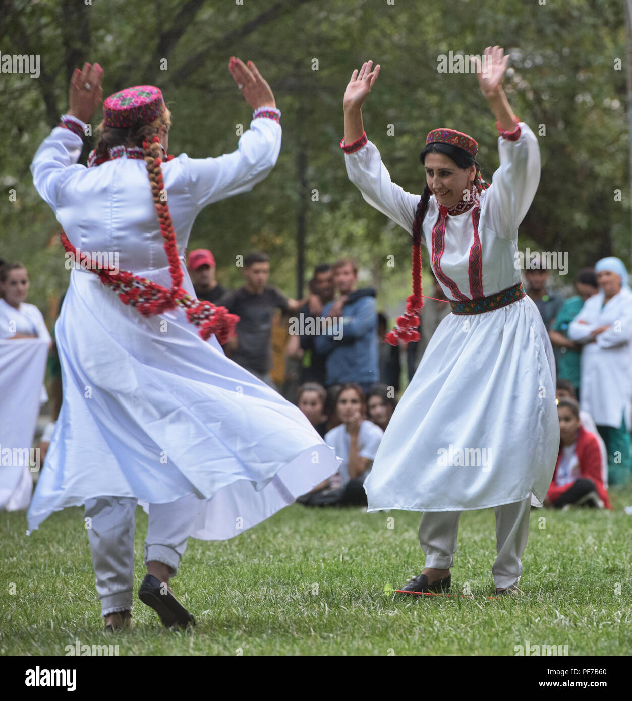 Pamiri women dancing at the 'Roof of the World' festival in Khorog ...