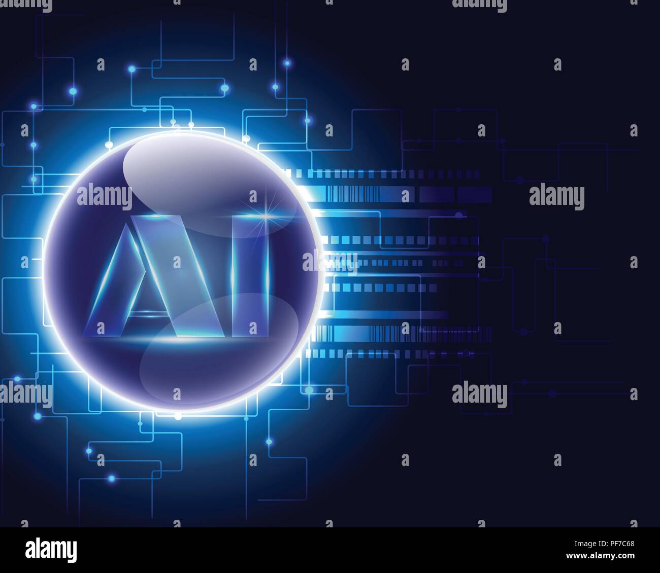 AI Letter Digital Artificial intelligence processing transactions and ...