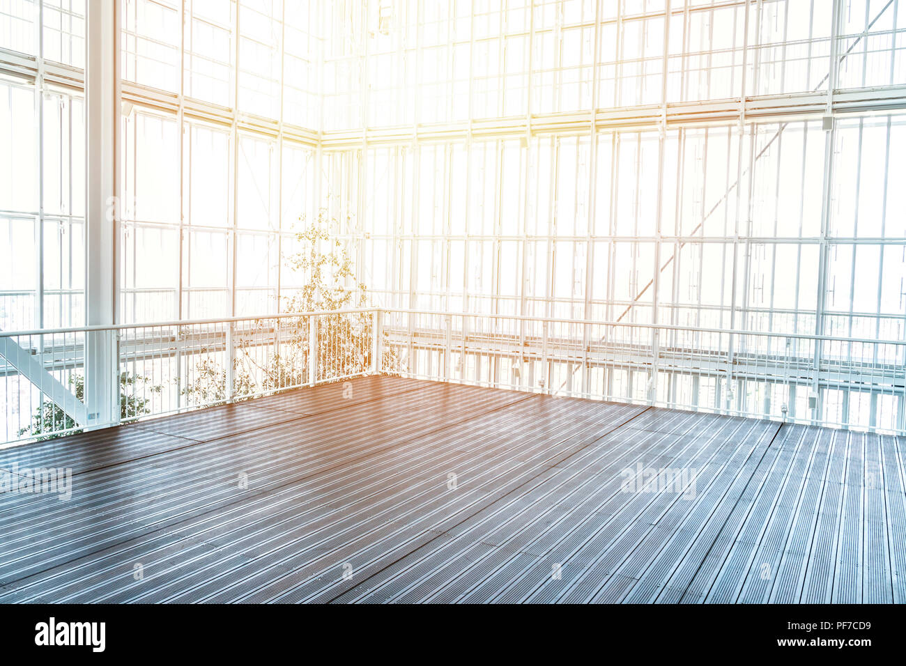 Modern empty interior with beautiful sunlight for your background Stock ...