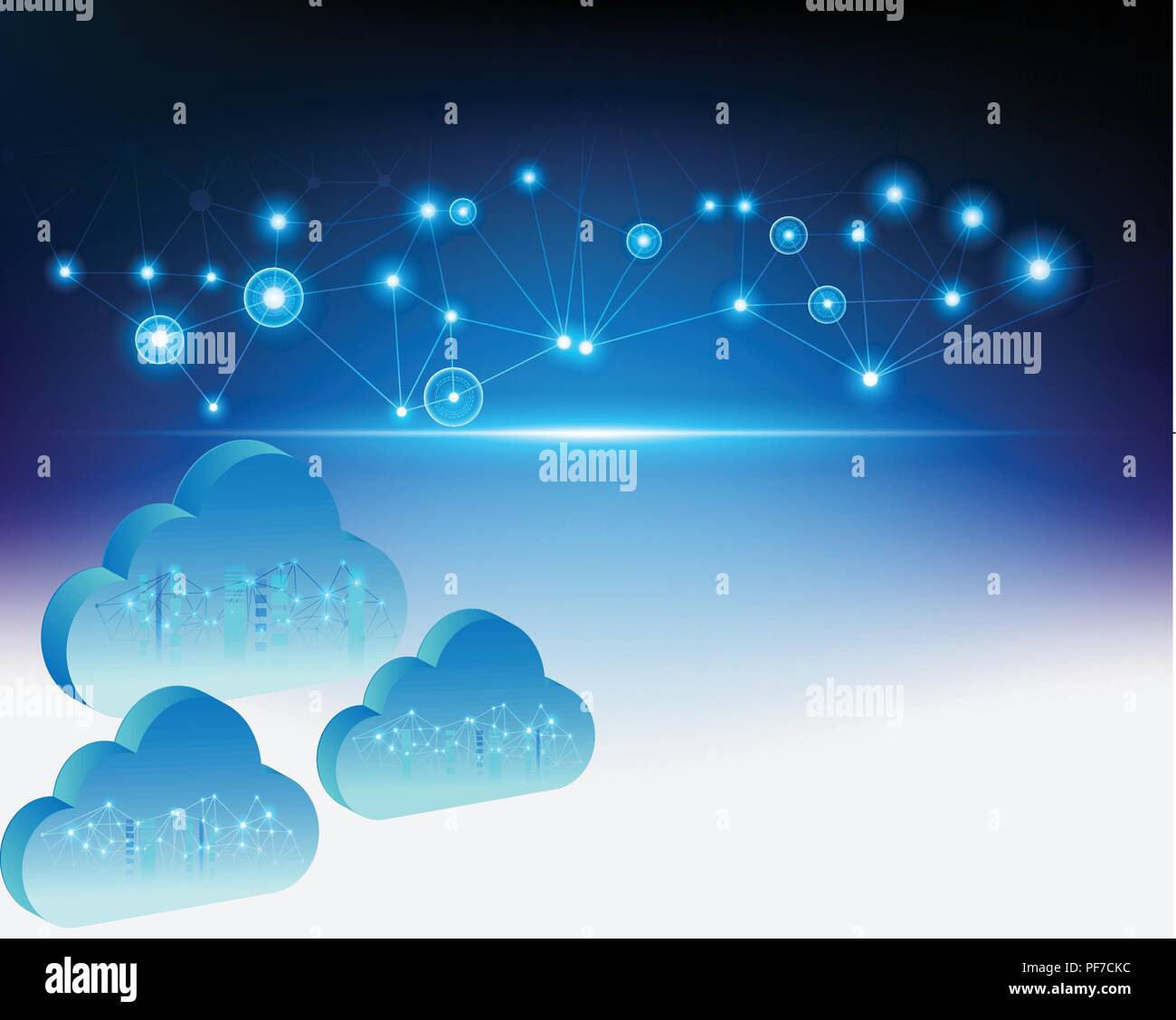 3d Cloud computing business Transaction data storage technology with ...