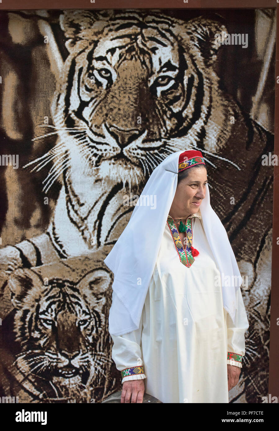 Portrait of a traditional Pamiri woman, Khorog, Tajikistan Stock Photo ...