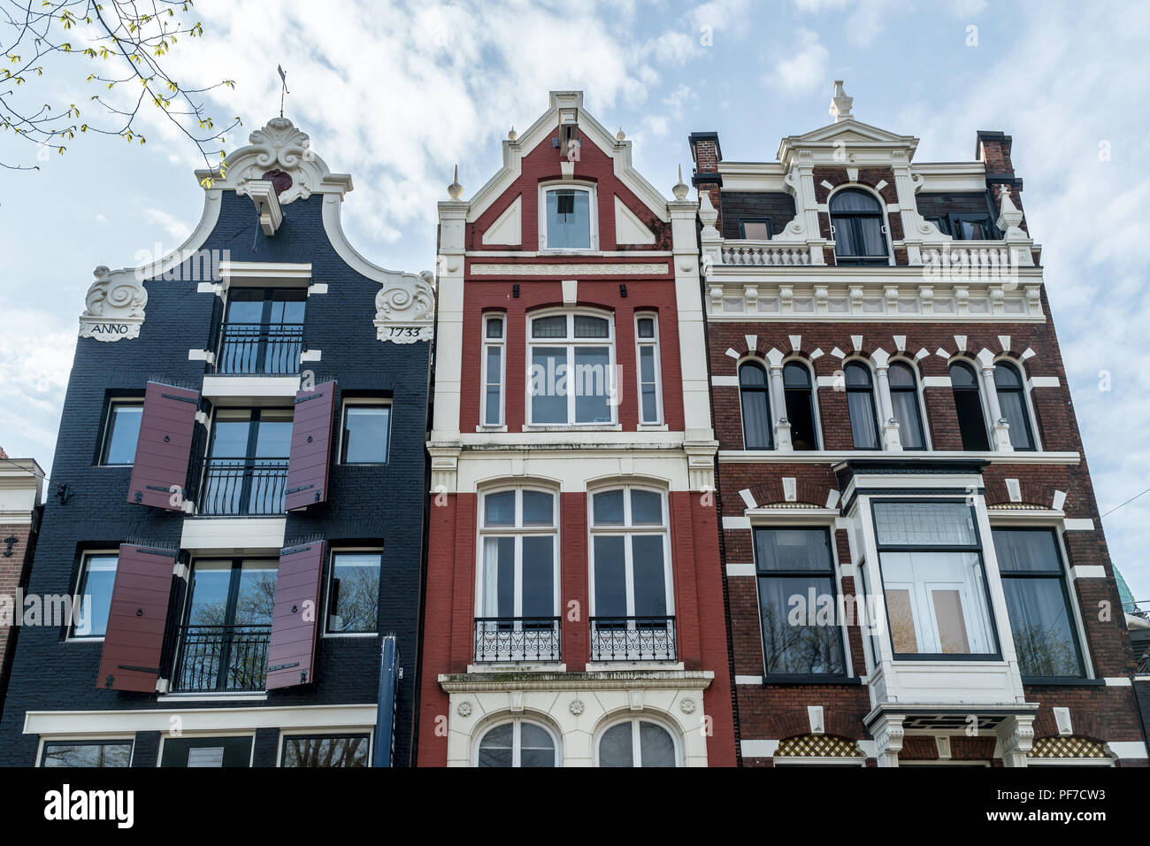 Traditional colorful buildings in Amsterdam, the Netherlands Stock ...
