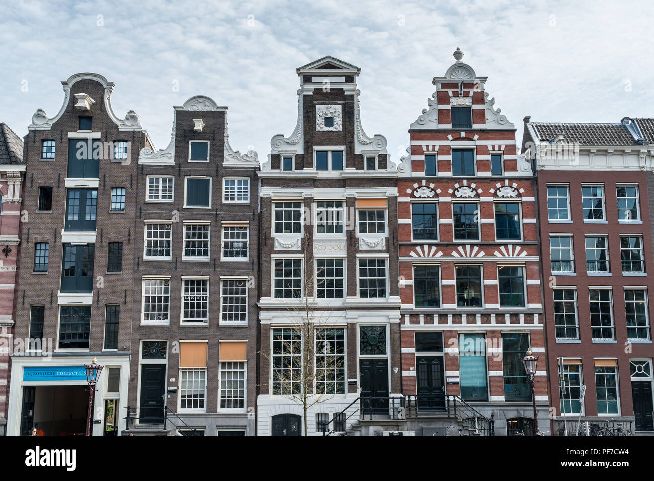 Traditional colorful old buildings in Amsterdam, the Netherlands Stock ...