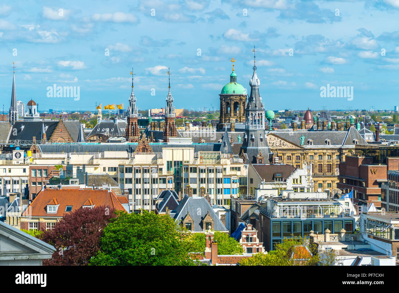 View of Amsterdam with a cloudy sky, Netherlands Stock Photo - Alamy