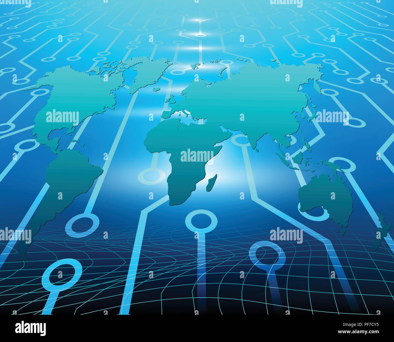 World map cyber wireless internet network connection business zone ...