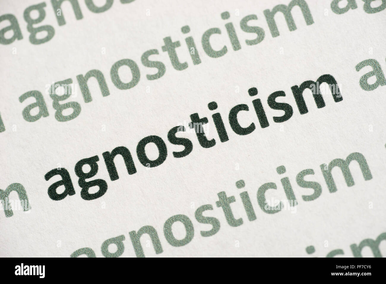 word agnosticism printed on white paper macro Stock Photo - Alamy