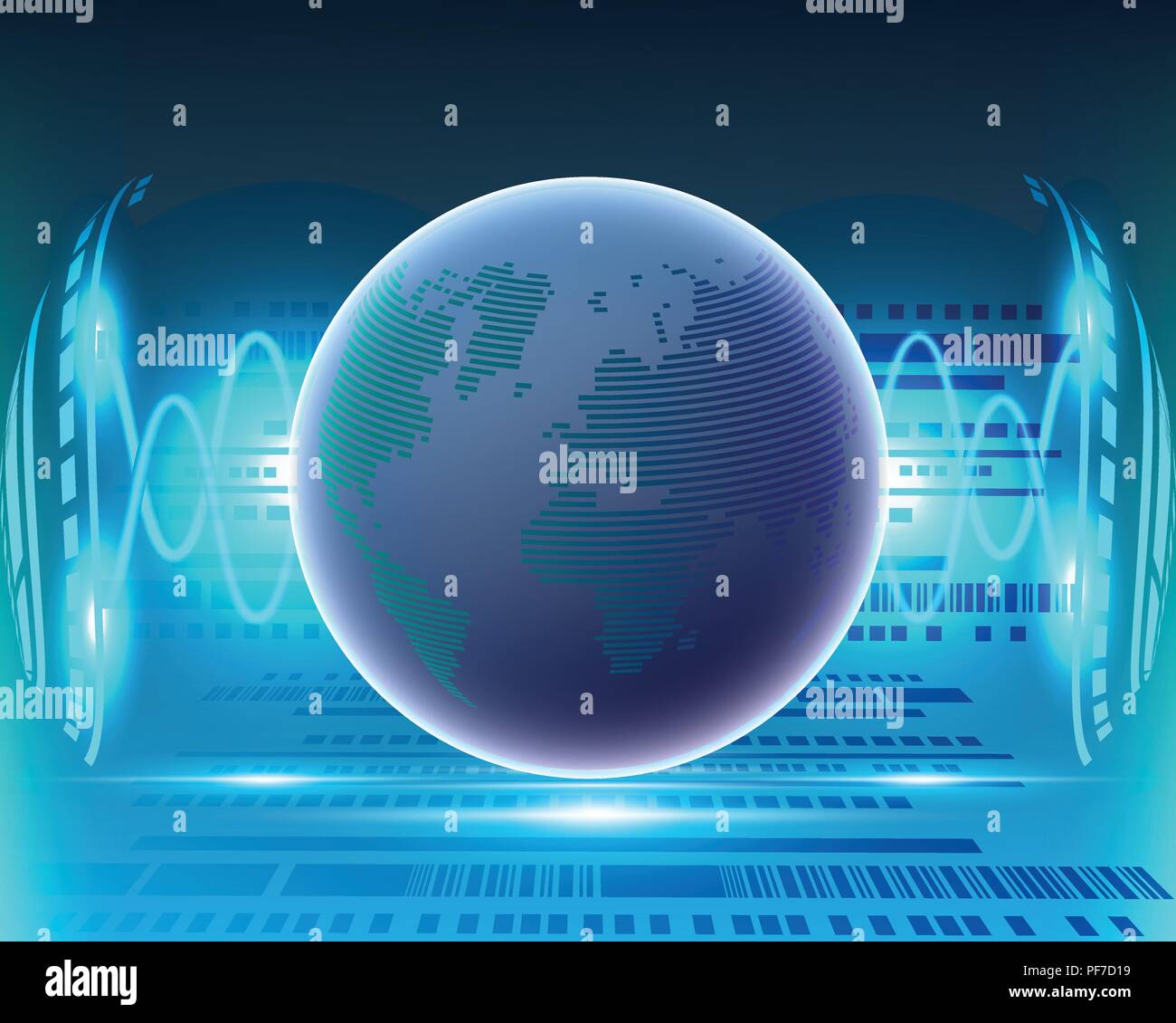 Global World Map Cyber Line System Transformation Network Connection Business Zone Online