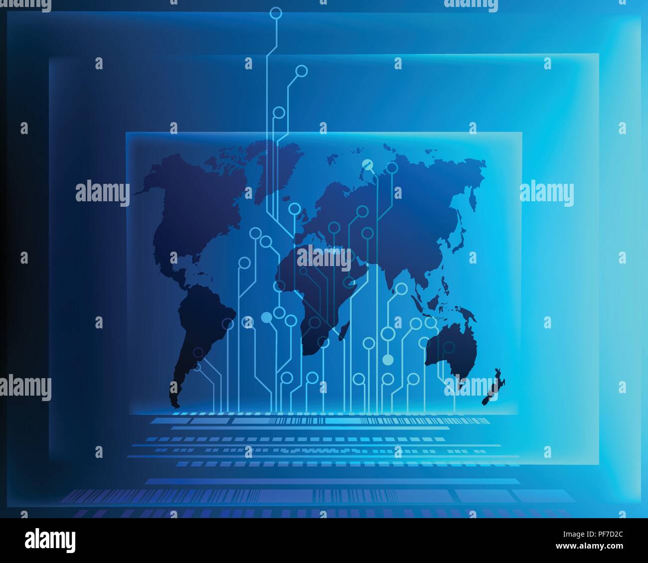 World map cyber bigdata digital online system transformation network ...