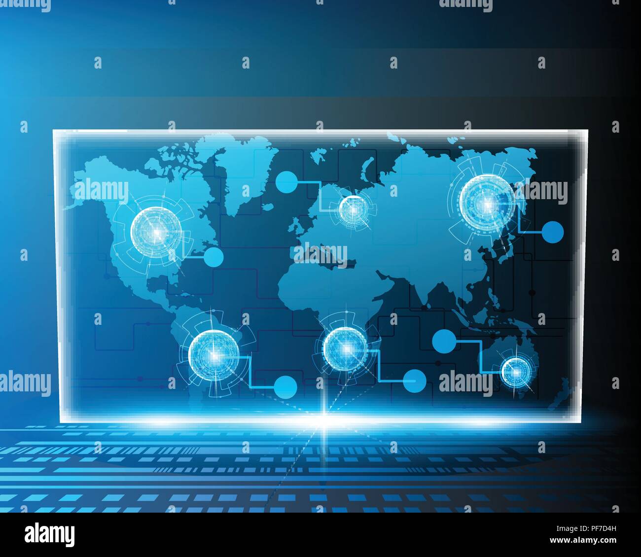 Cable and wireless world map hi-res stock photography and images - Alamy