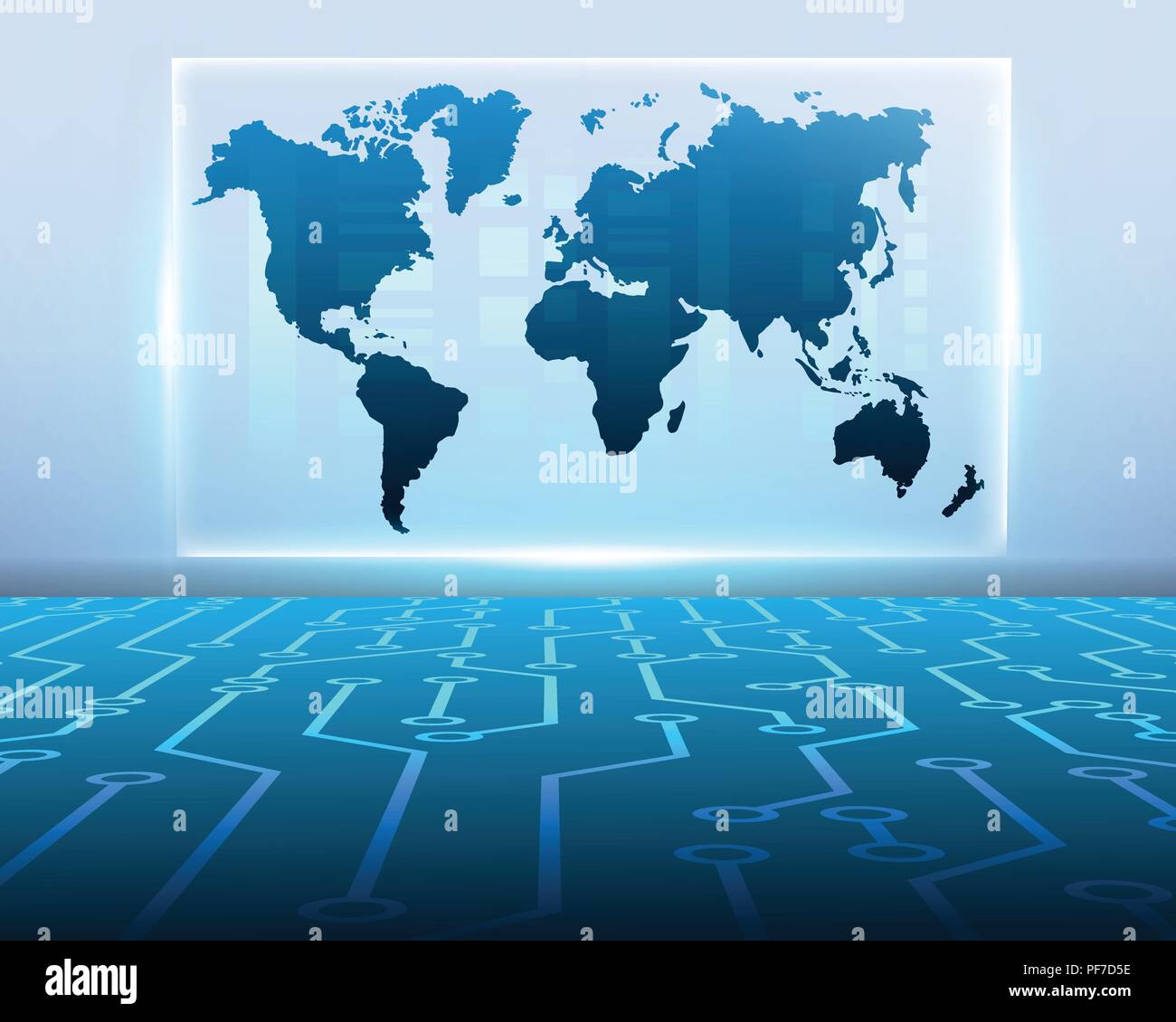 World map cyber digital bigdata online system business zone with ...