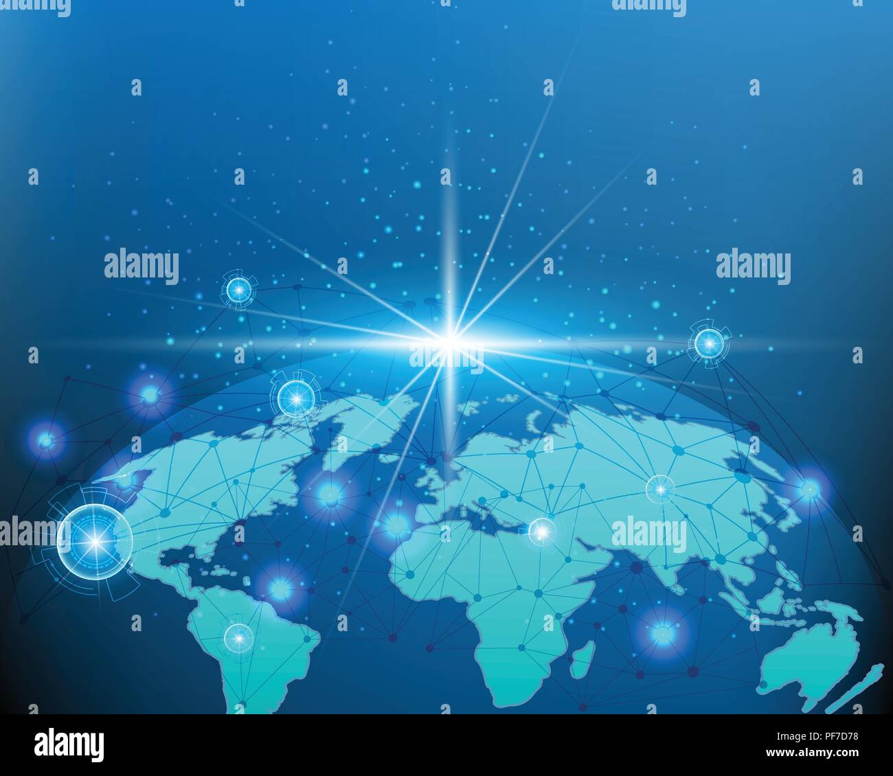 World global internet network connection big data information ...