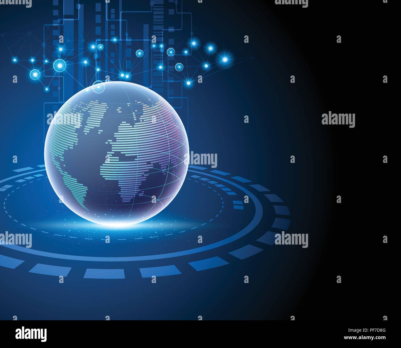 3d World global internet network connection big data information ...