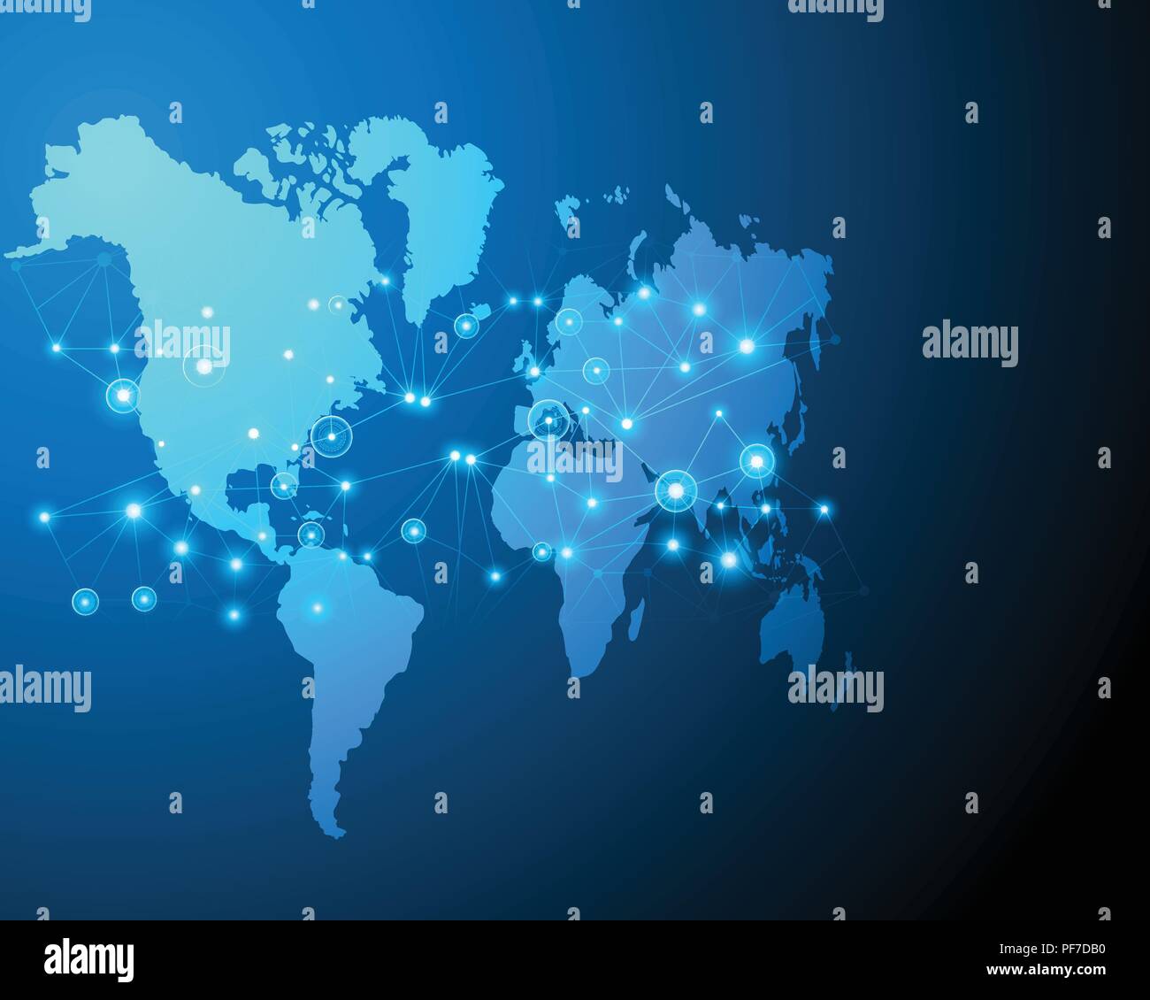World map cyber digital bigdata online system business zone perspective ...