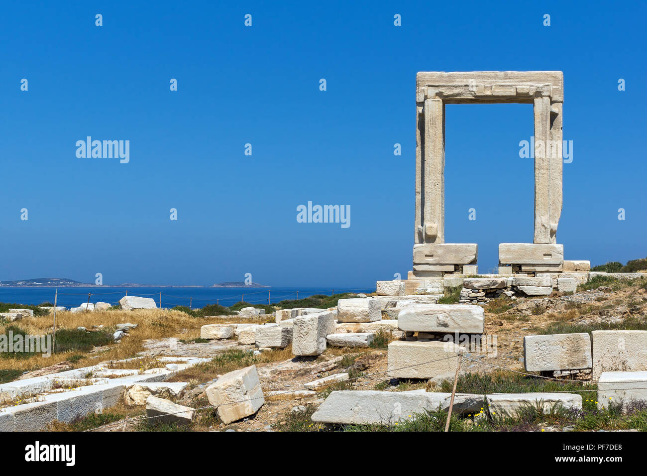 Landscape of Portara, Apollo Temple Entrance, Naxos Island, Cyclades ...