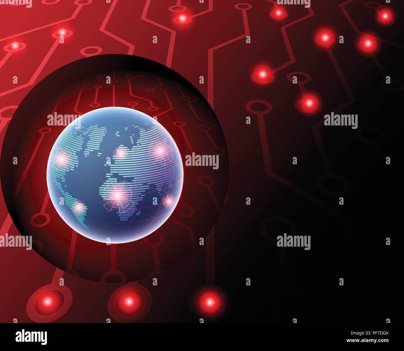 3D Global worldwide cyber wireless internet Cyber attack by hacker ...