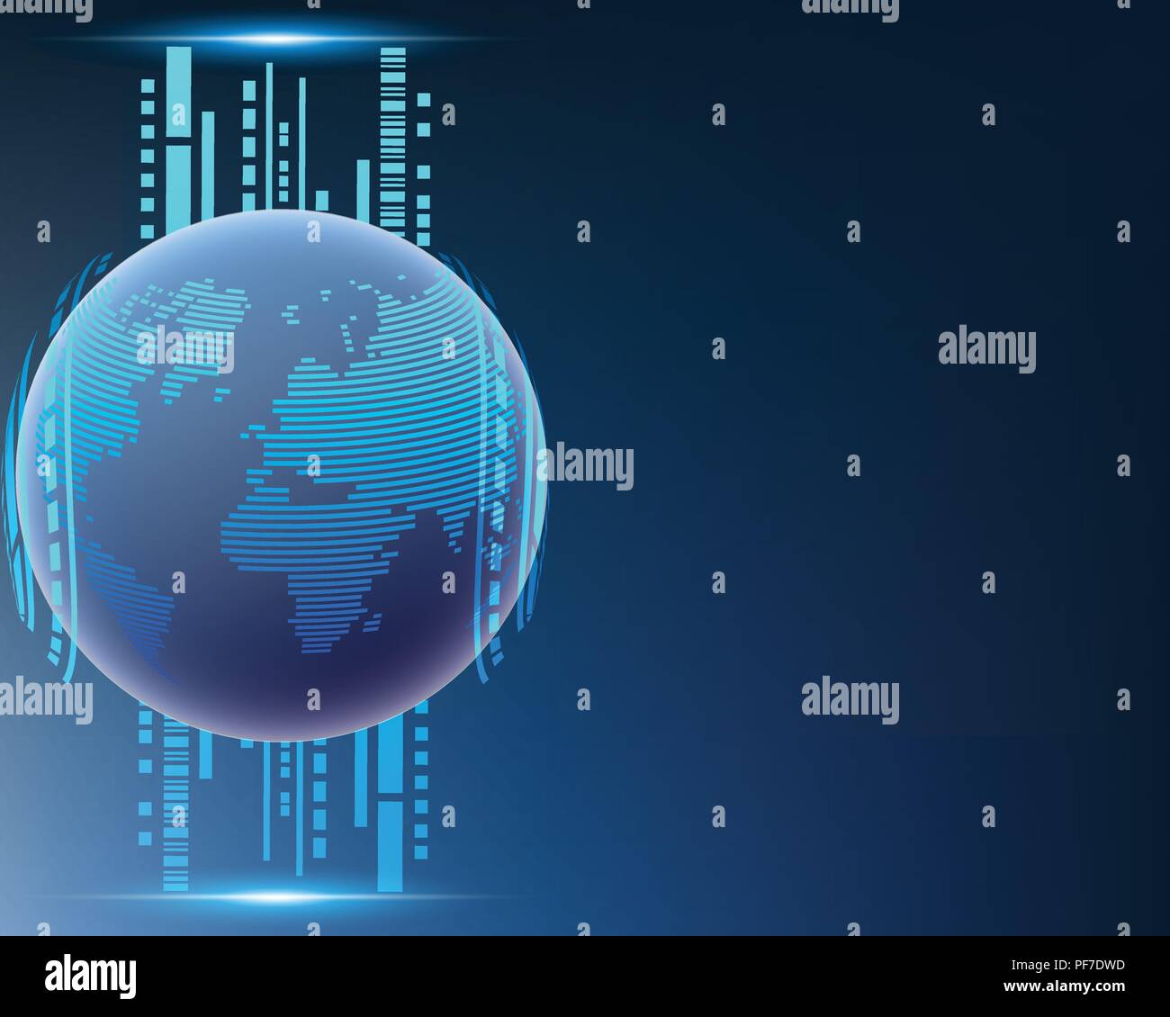 Global world cloud data transmission network line quality system.vector ...