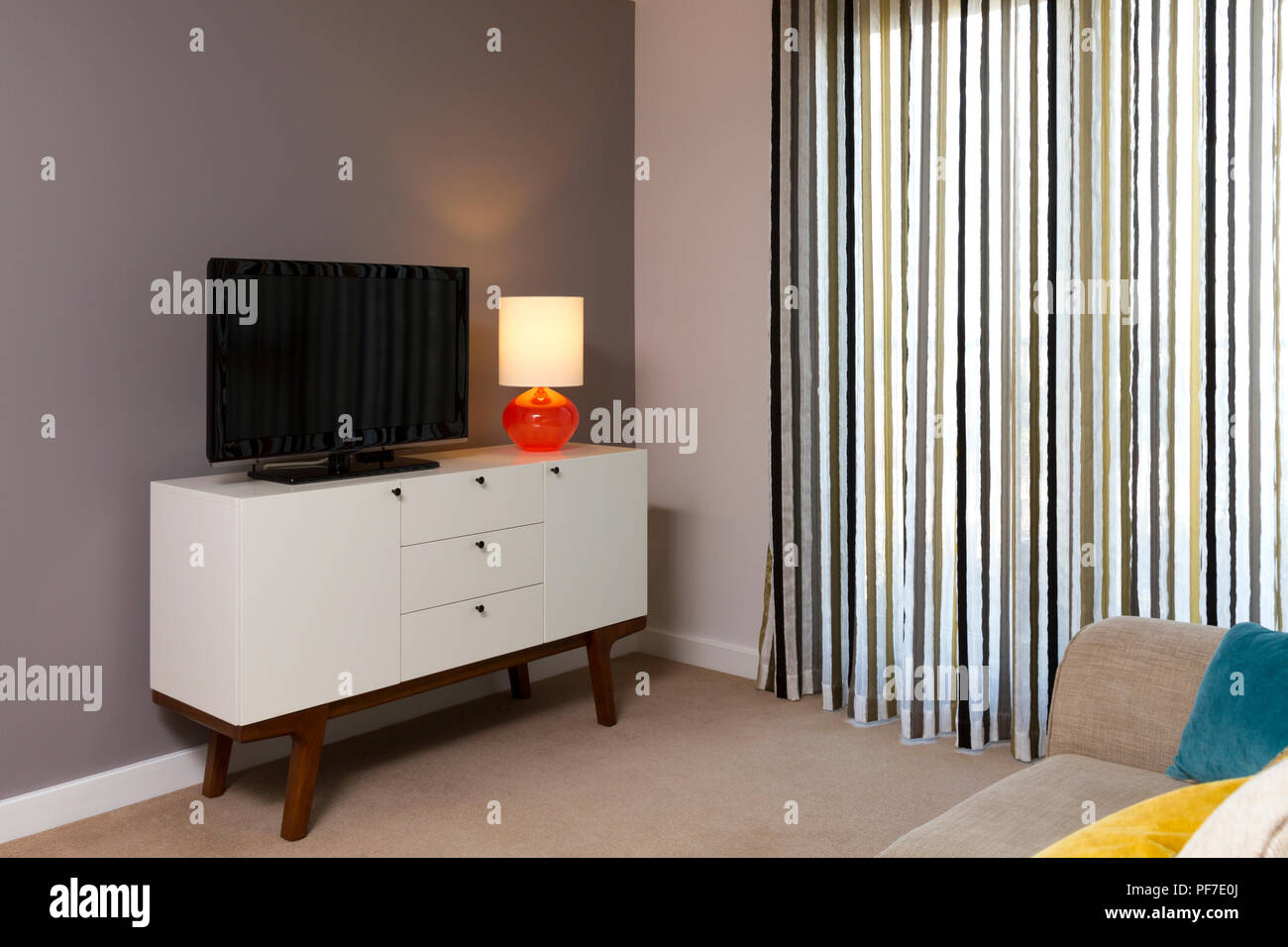 Corner of small flat designed by Audrey Whelan Stock Photo - Alamy