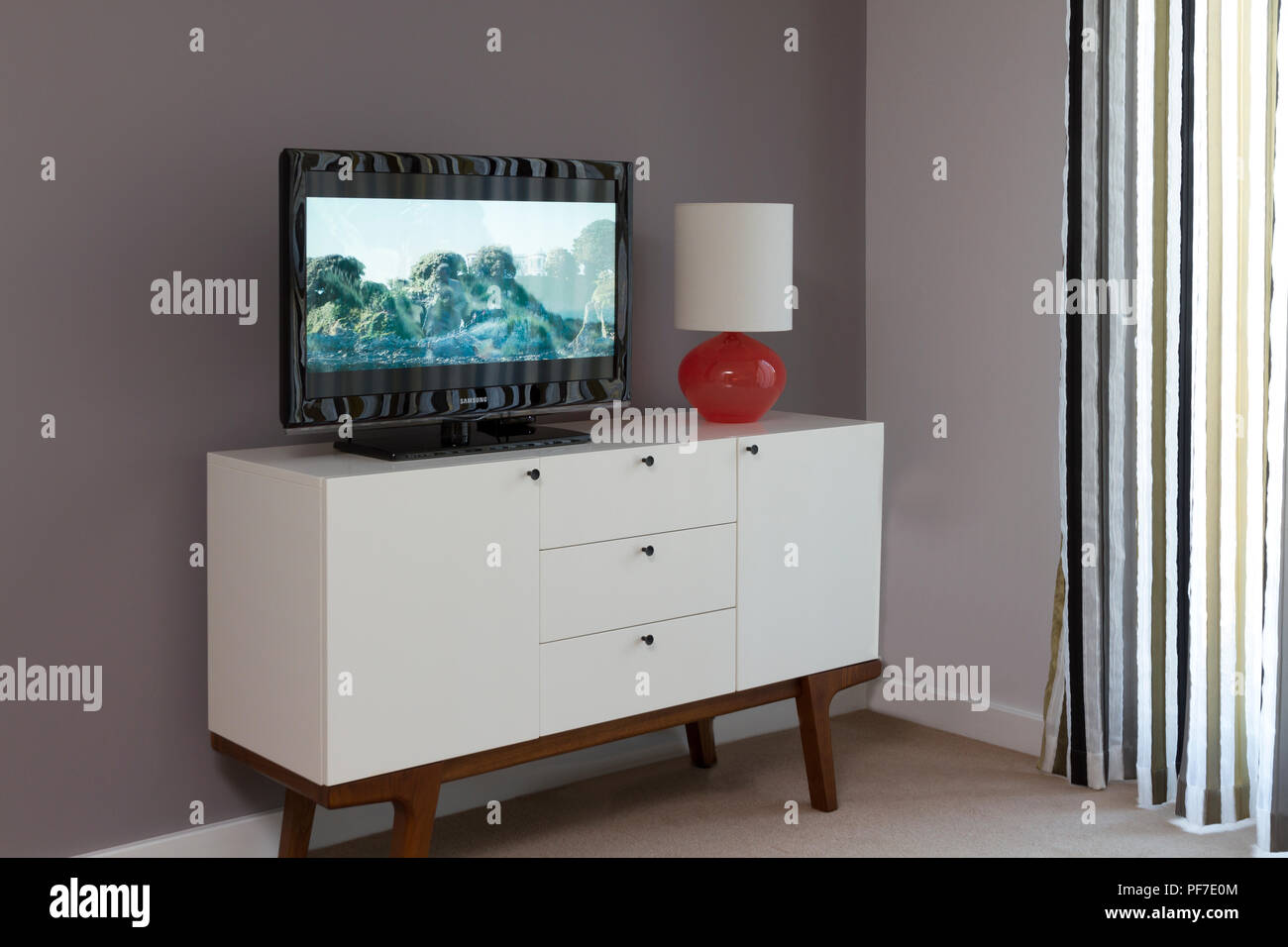 Corner of small flat designed by Audrey Whelan Stock Photo - Alamy