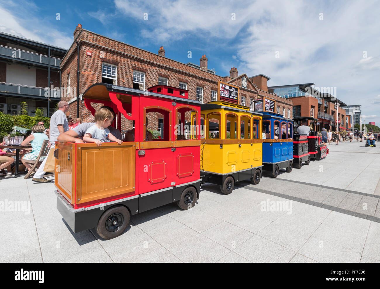 The Mini Loco Express road train in Gunwharf Quays, Portsmouth ...