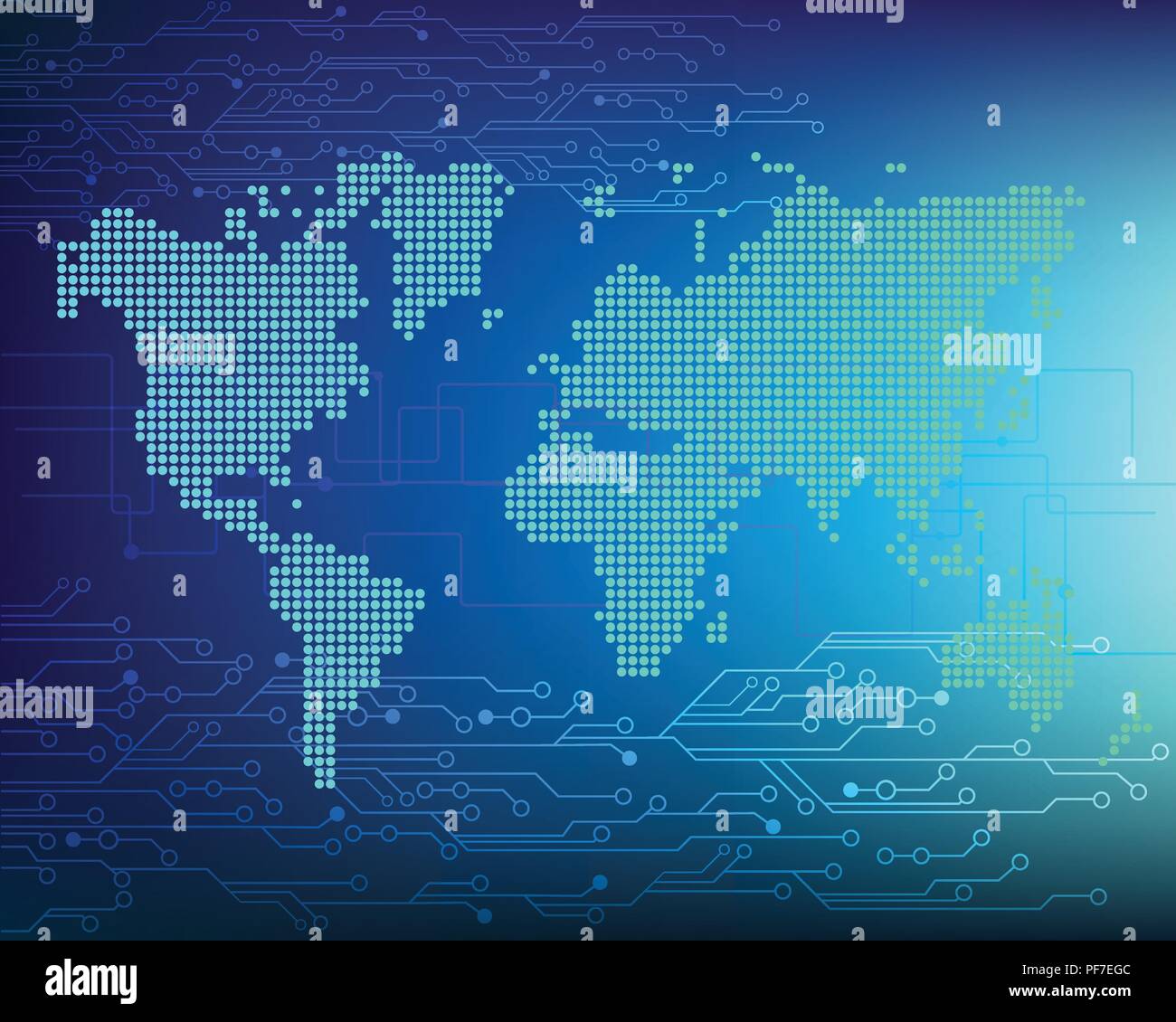 World map cyber internet network connection business zone online with ...