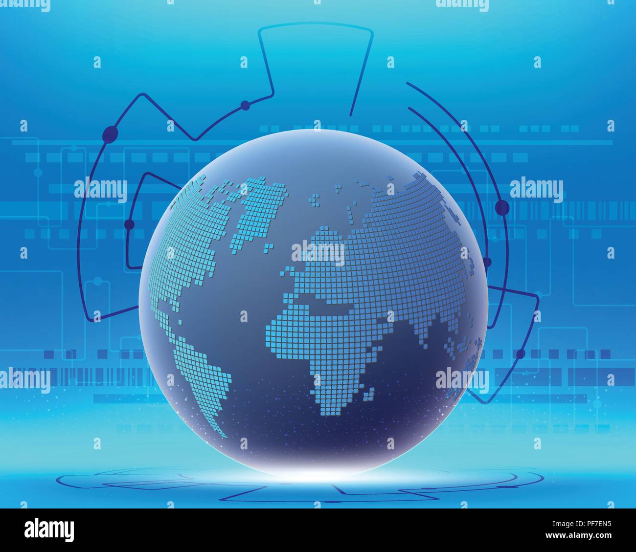 World map cyber wireless internet network connection business zone ...