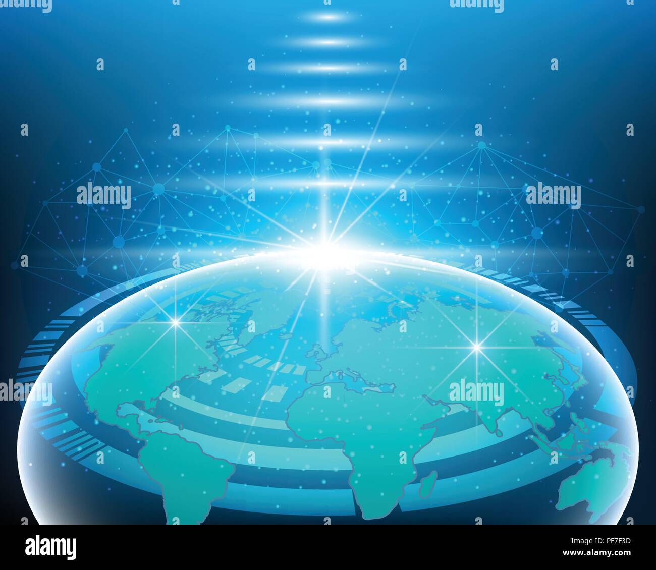 World map light cyber internet network connection business zone online ...