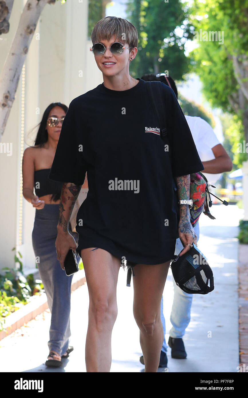 Ruby Rose wearing Balenciaga from head to toe while out shopping on ...