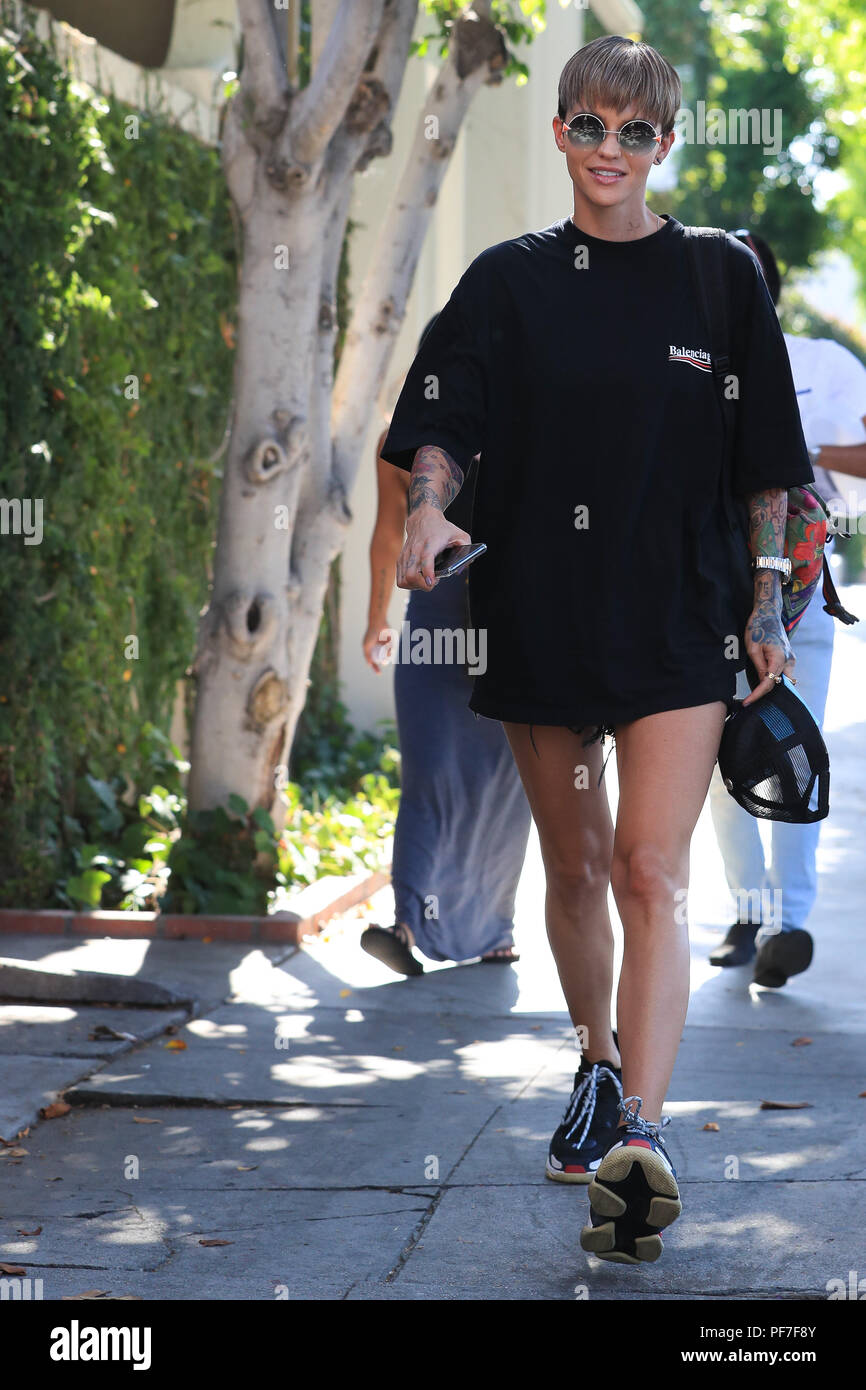 Ruby Rose wearing Balenciaga from head to toe while out shopping on ...