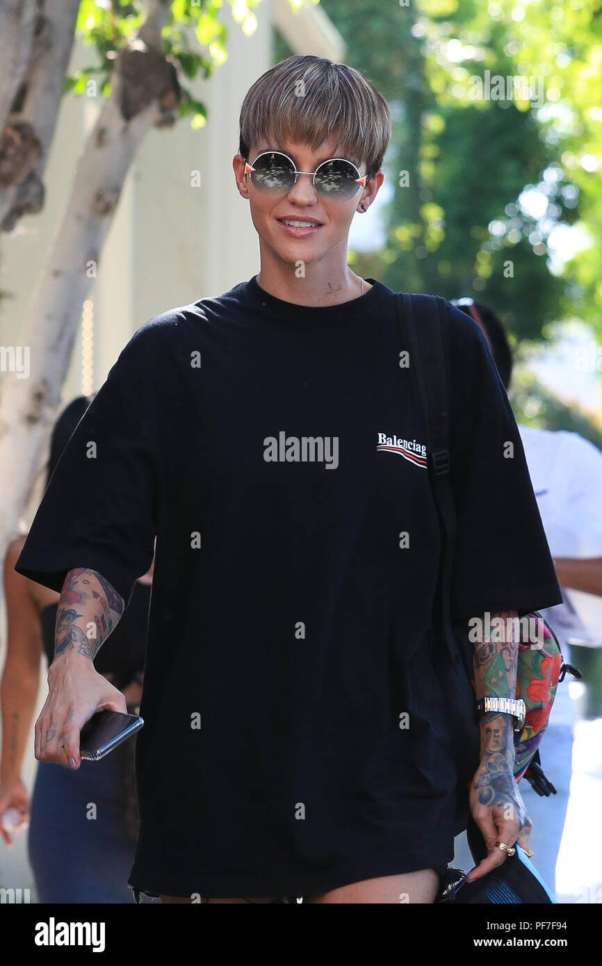 Ruby Rose wearing Balenciaga from head to toe while out shopping on ...