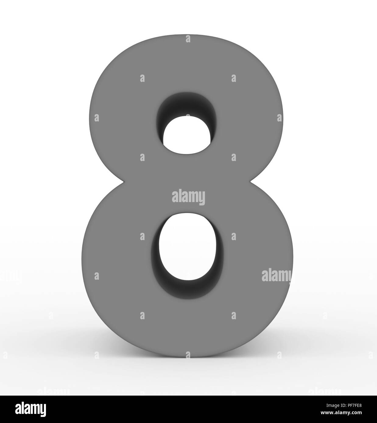 number 8 3d clean gray isolated on white - 3d rendering Stock Photo - Alamy