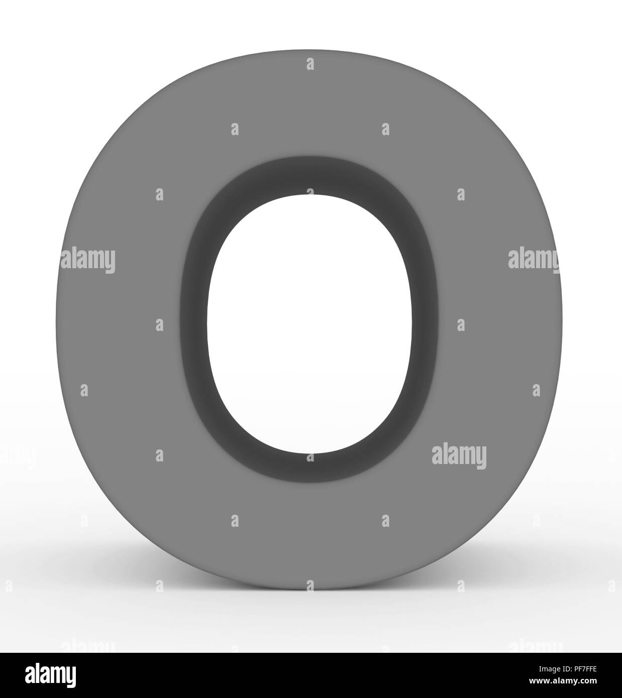 letter O 3d gray isolated on white - 3d rendering Stock Photo - Alamy