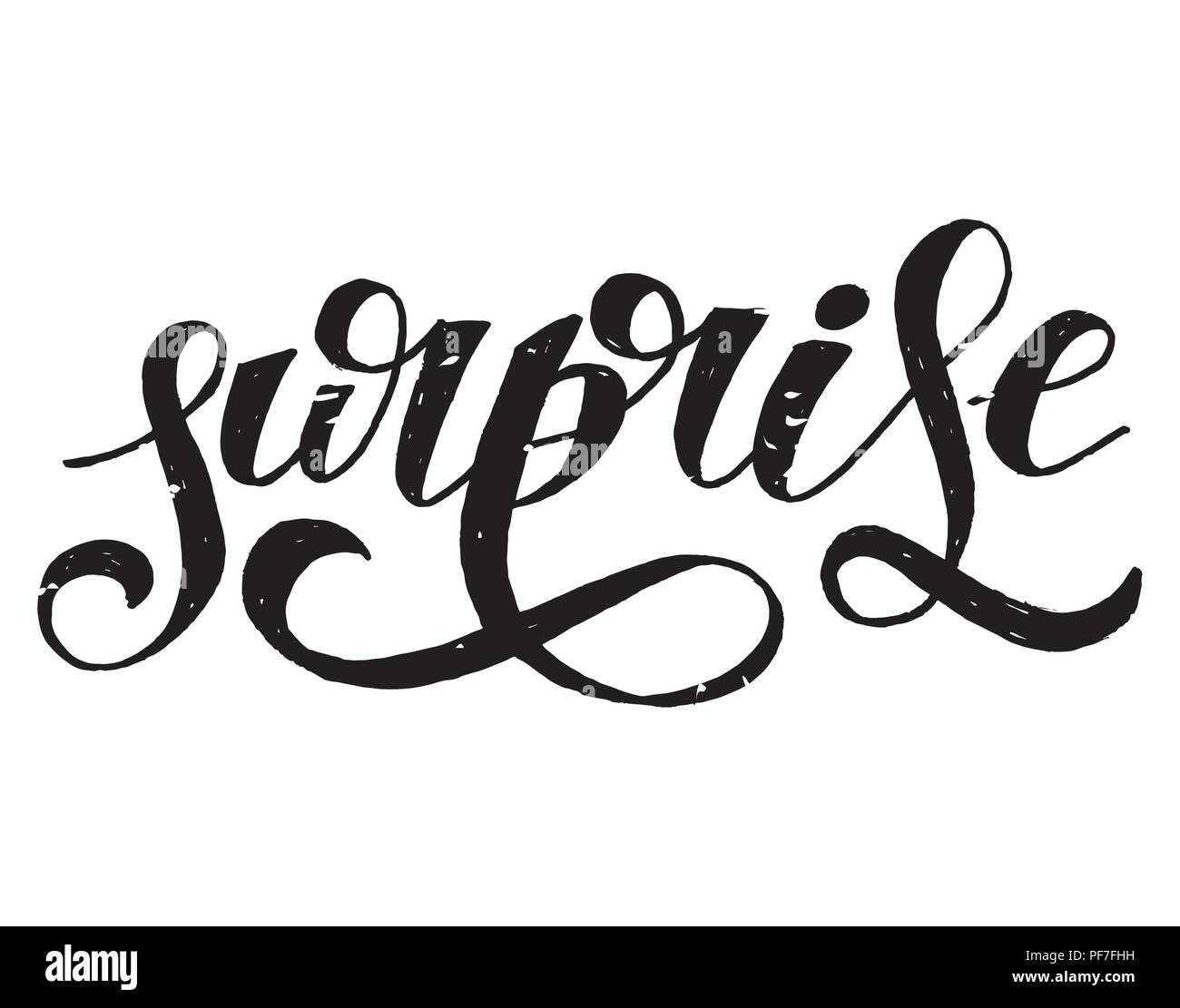 Surprise lettering Calligraphy Brush Text Holiday Vector illustration ...
