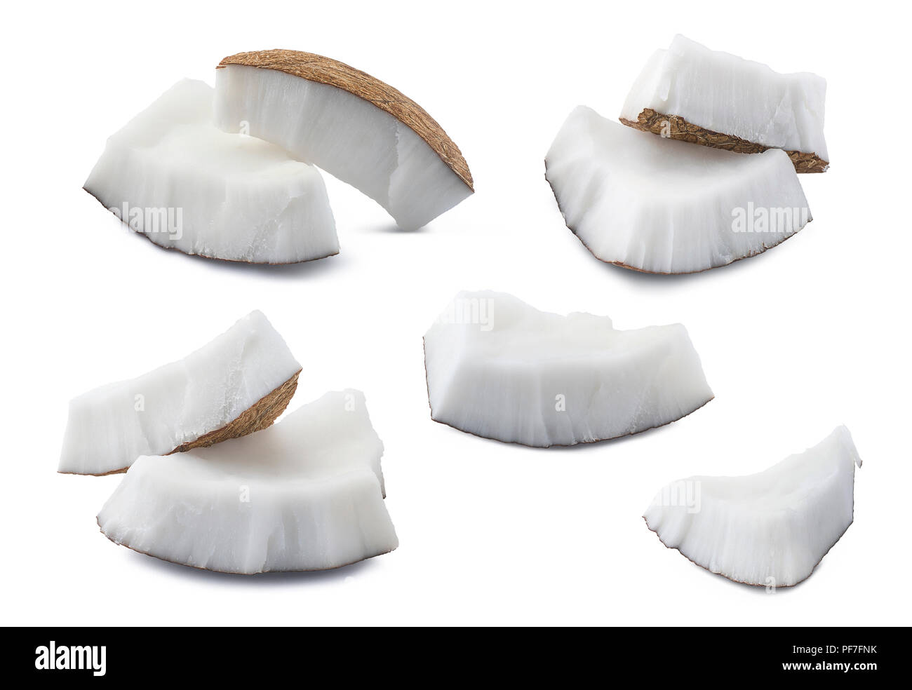 Coconut pieces white background hi-res stock photography and images - Alamy