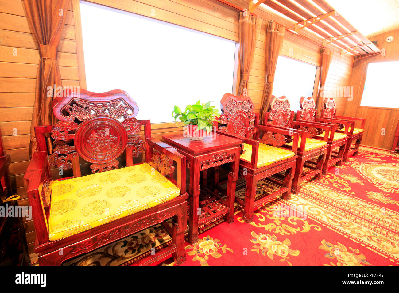 Chairs in the conference room, Chinese furniture Stock Photo - Alamy