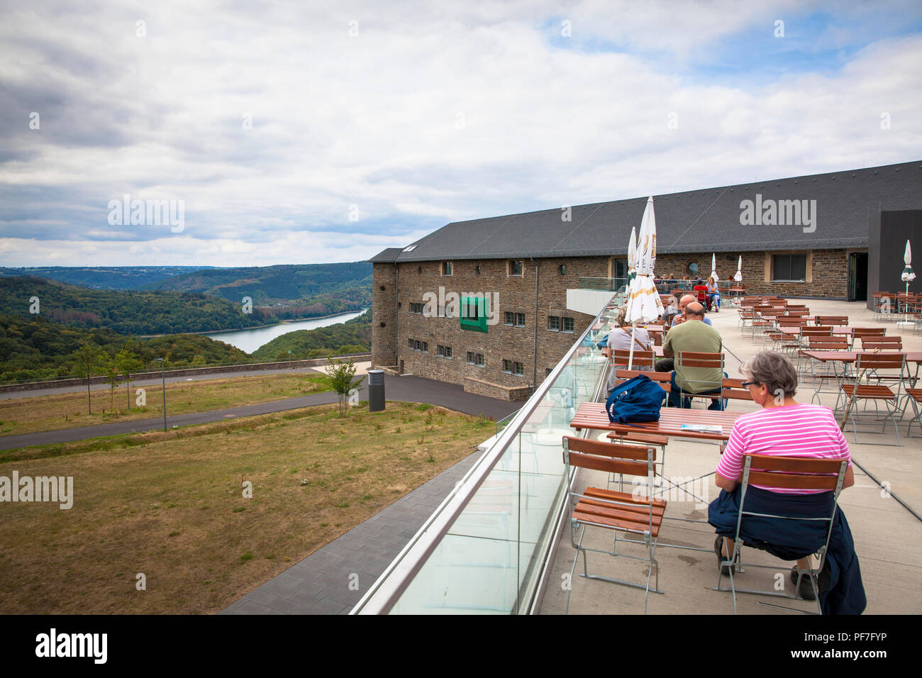 view from the terrace of castle Ordensburg Vogelsang in the Eifel ...