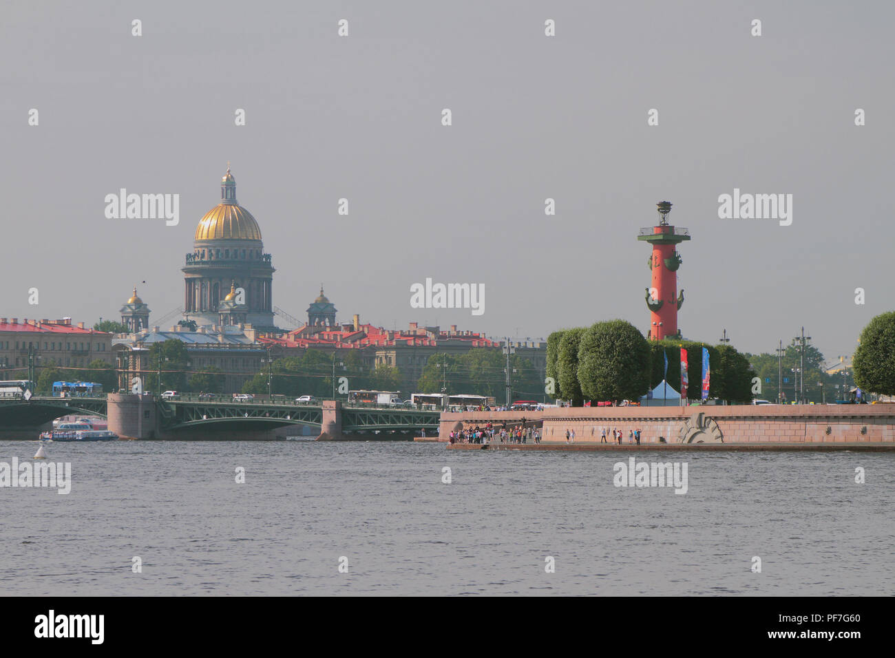 Embankment, bridge and city. St. Petersburg, Russia Stock Photo - Alamy