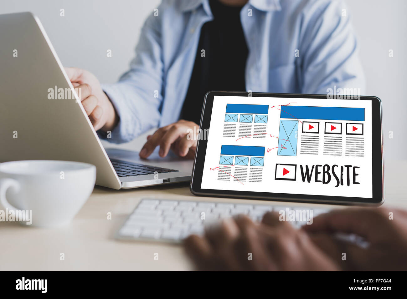 Web Design layout sketch drawing Software Media WWW and Graphic Layout ...