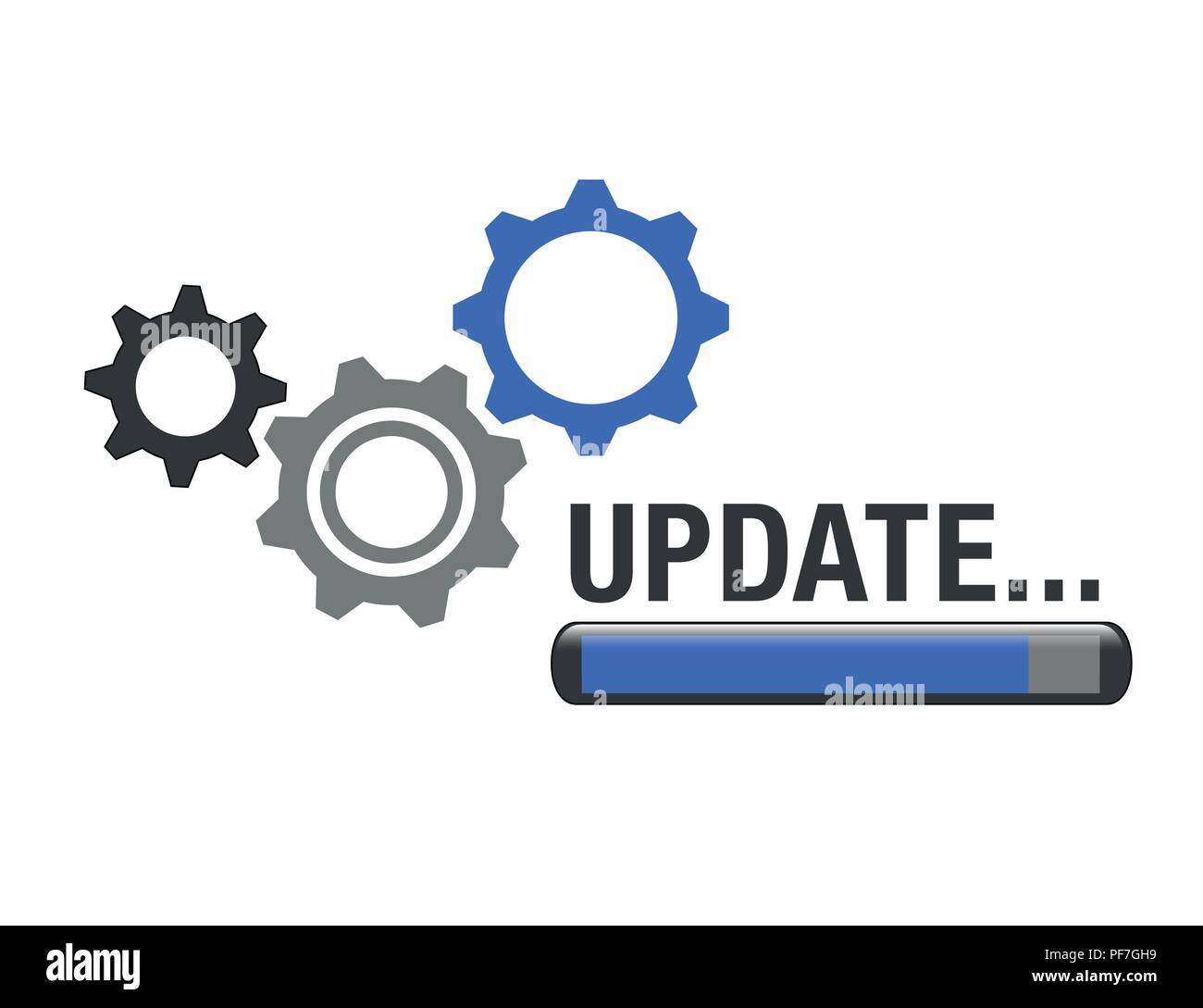 update updating software app gears blue vector illustration EPS10 Stock Vector Image & Art - Alamy