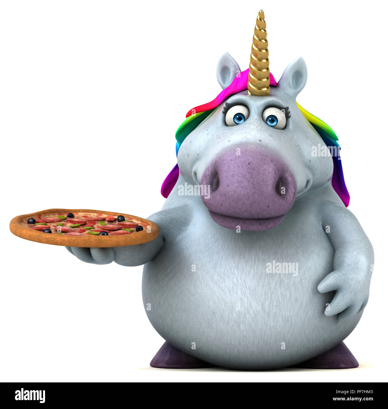Fun unicorn - 3D Illustration Stock Photo - Alamy