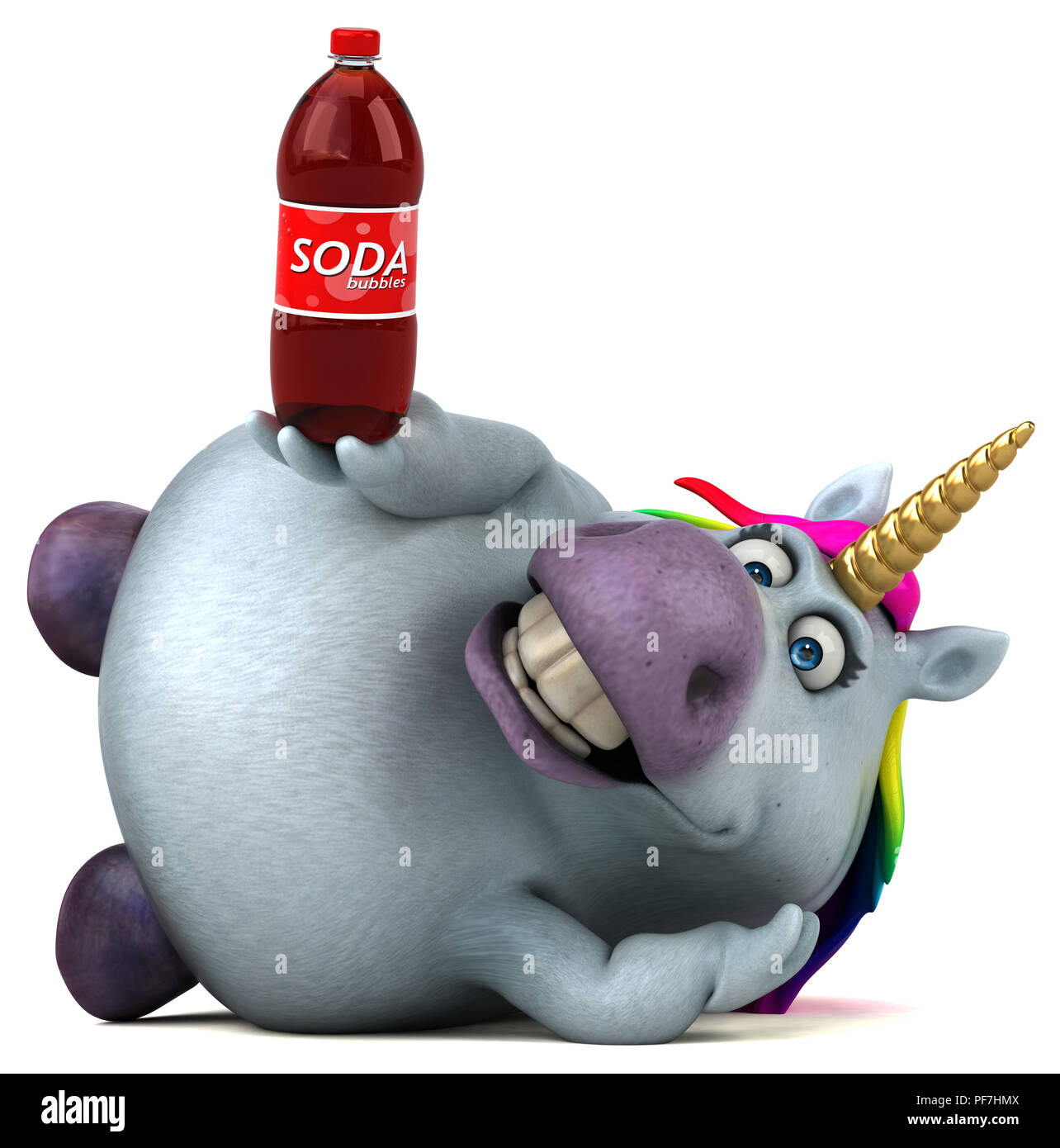 Fun unicorn - 3D Illustration Stock Photo - Alamy