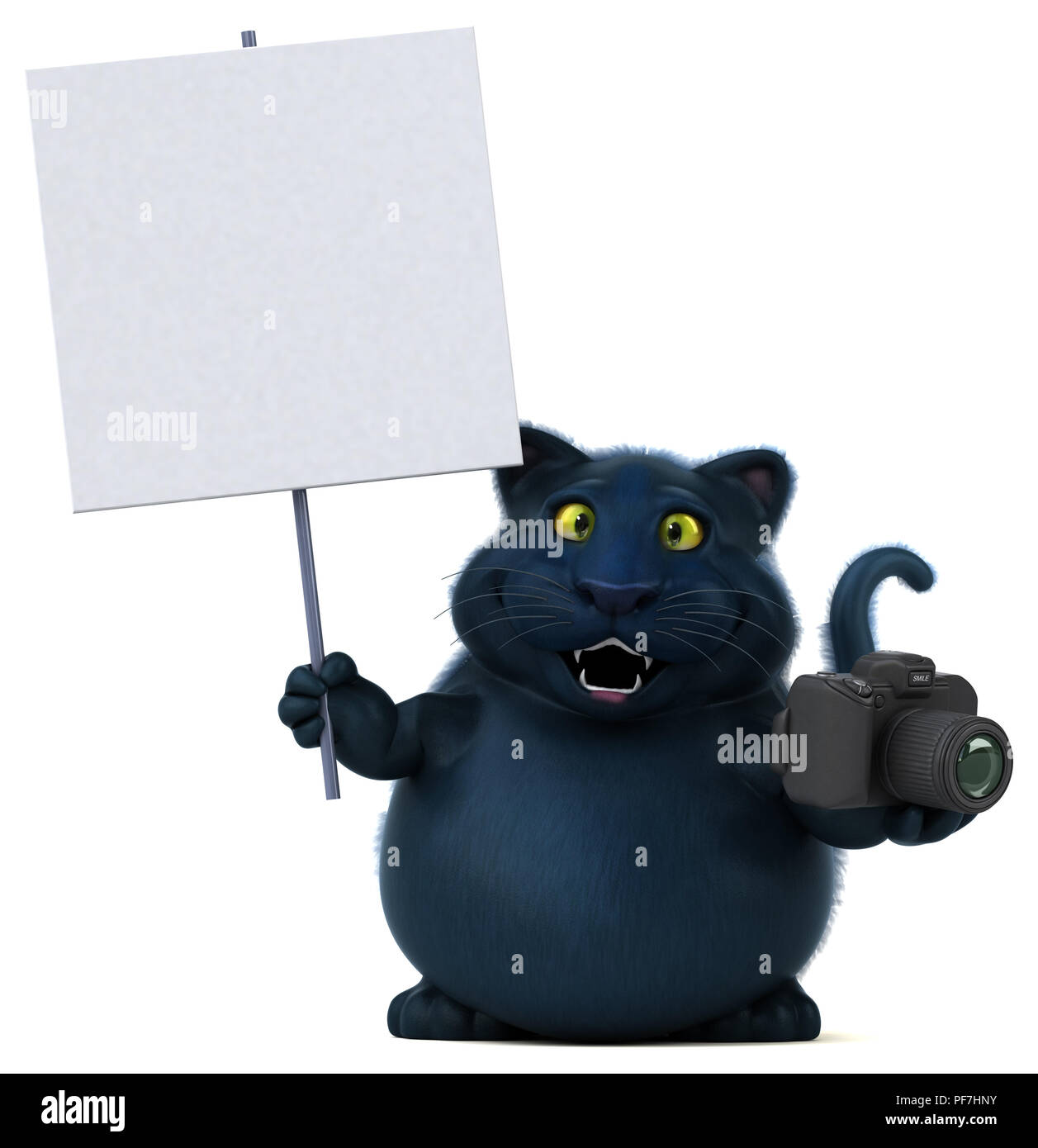 Fun cat - 3D Illustration Stock Photo - Alamy