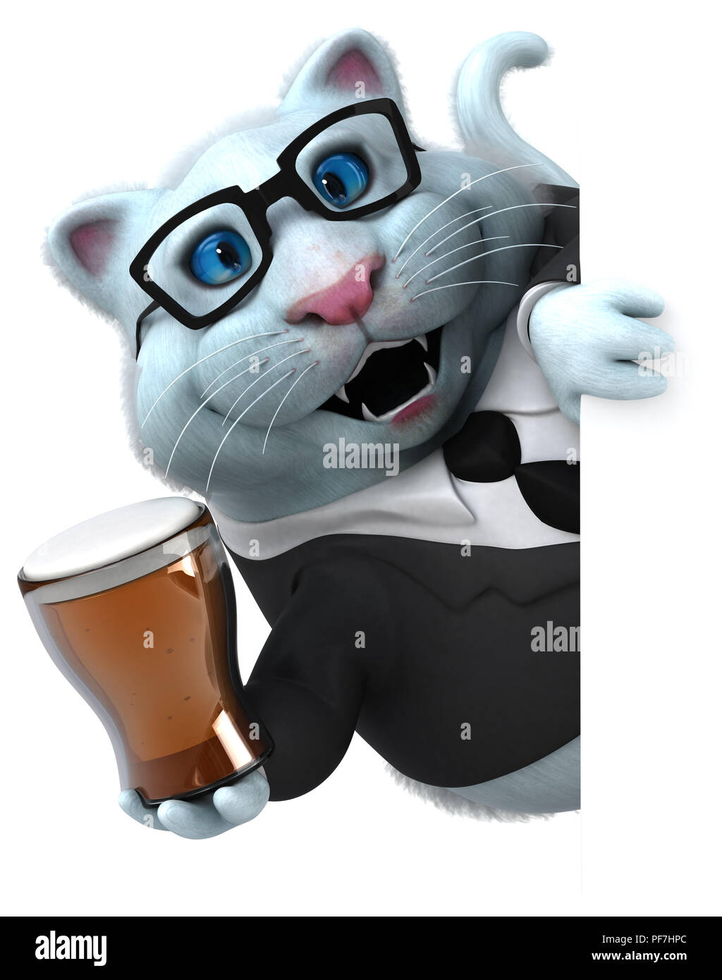 Fun cat - 3D Illustration Stock Photo - Alamy