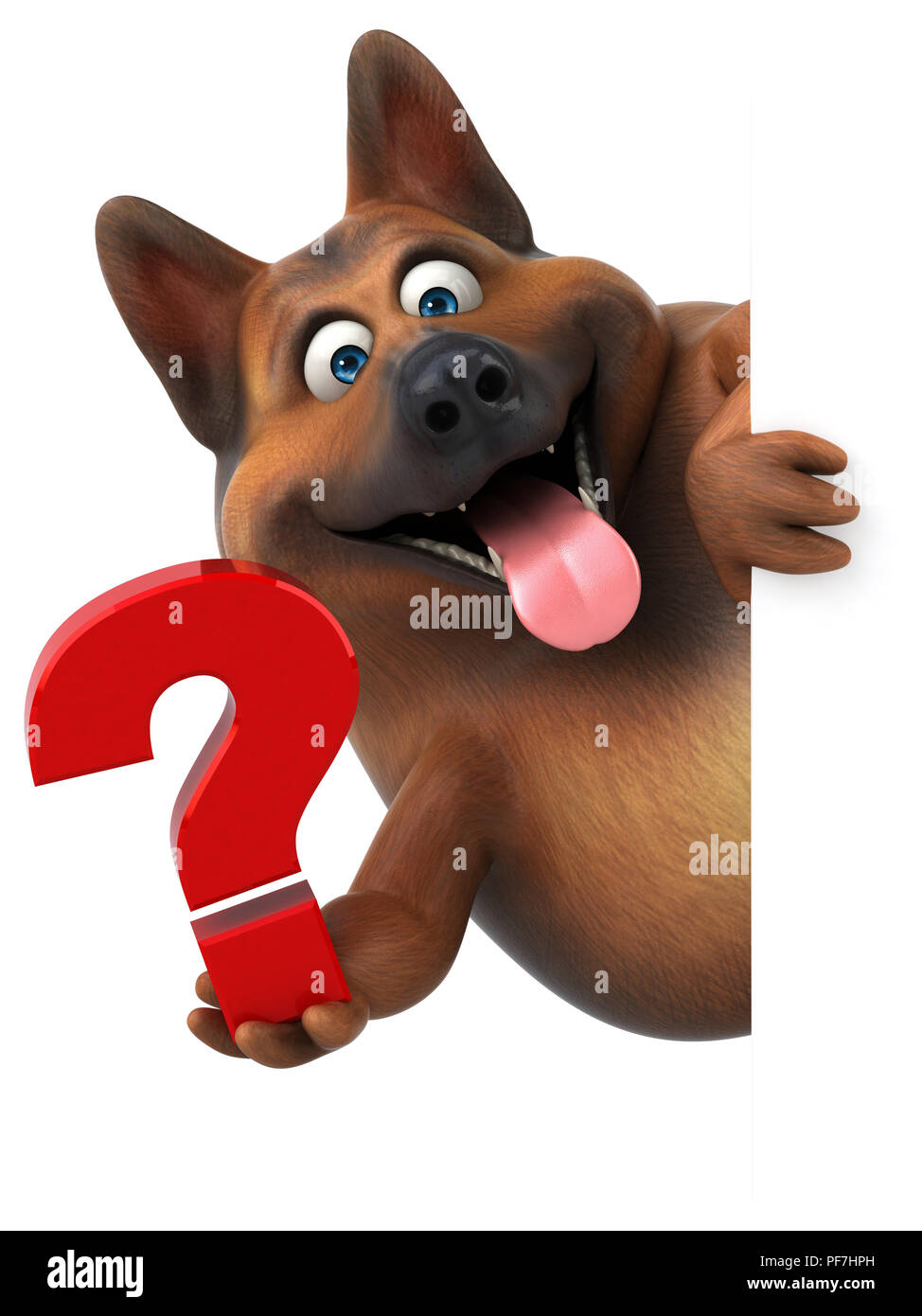 Fun german shepherd dog - 3D Illustration Stock Photo - Alamy